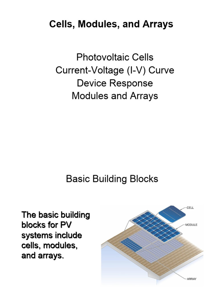 Cells Modules Arrays | PDF