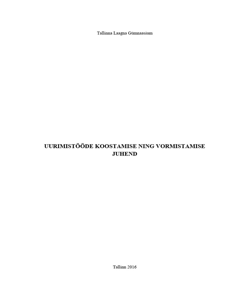 TLG Töö Ülesehitus 2017 | PDF