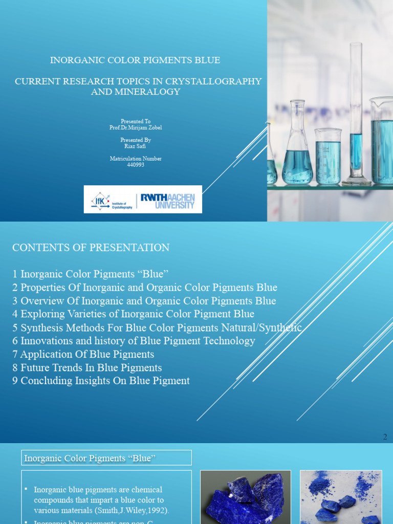Inorgnic Colore Pigment Blue Riaz Safi | Download Free PDF | Pigment | Blue