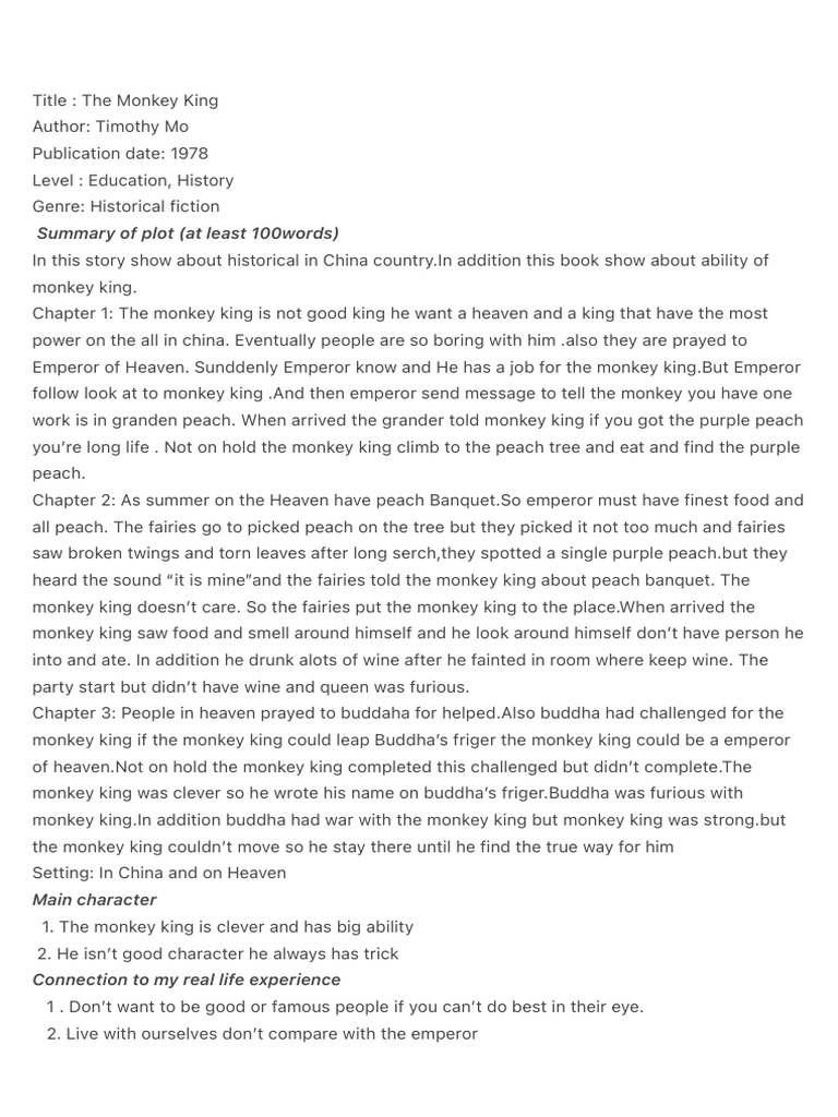 Title: The Monkey King | PDF