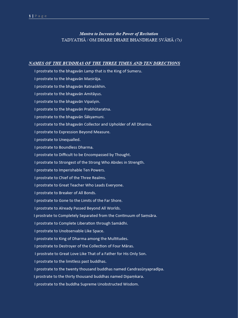 Names of Buddhas and Bodhisattvas | PDF | Bodhisattva | Bhagavan
