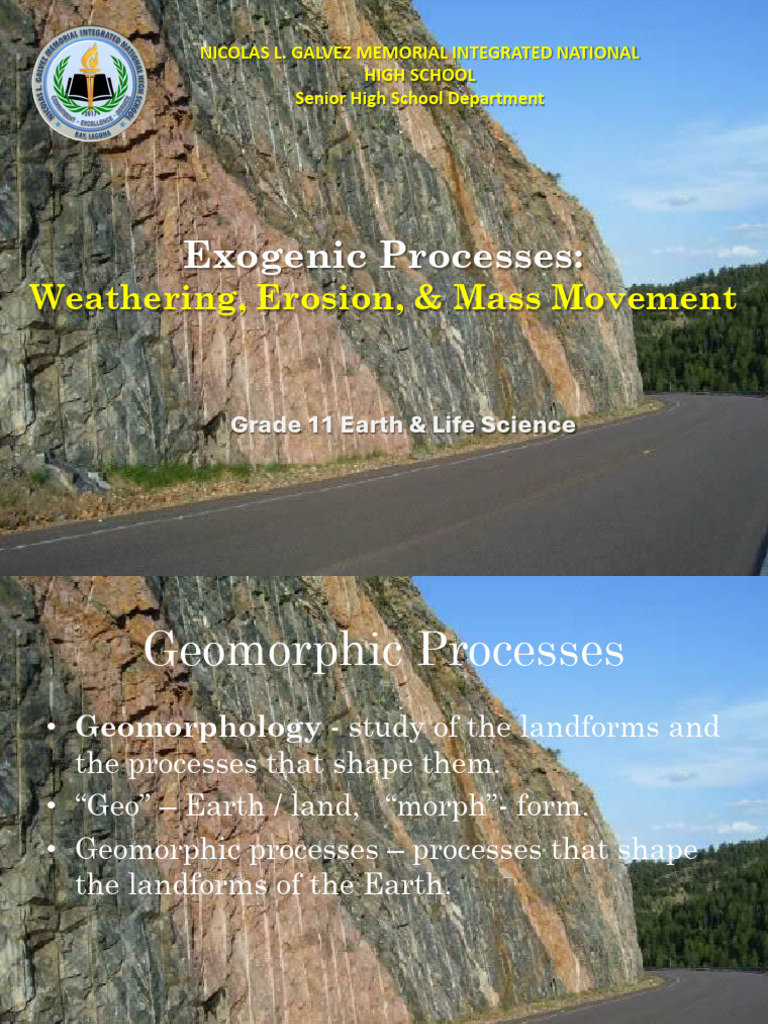 Exogenic Processes | PDF | Weathering | Erosion