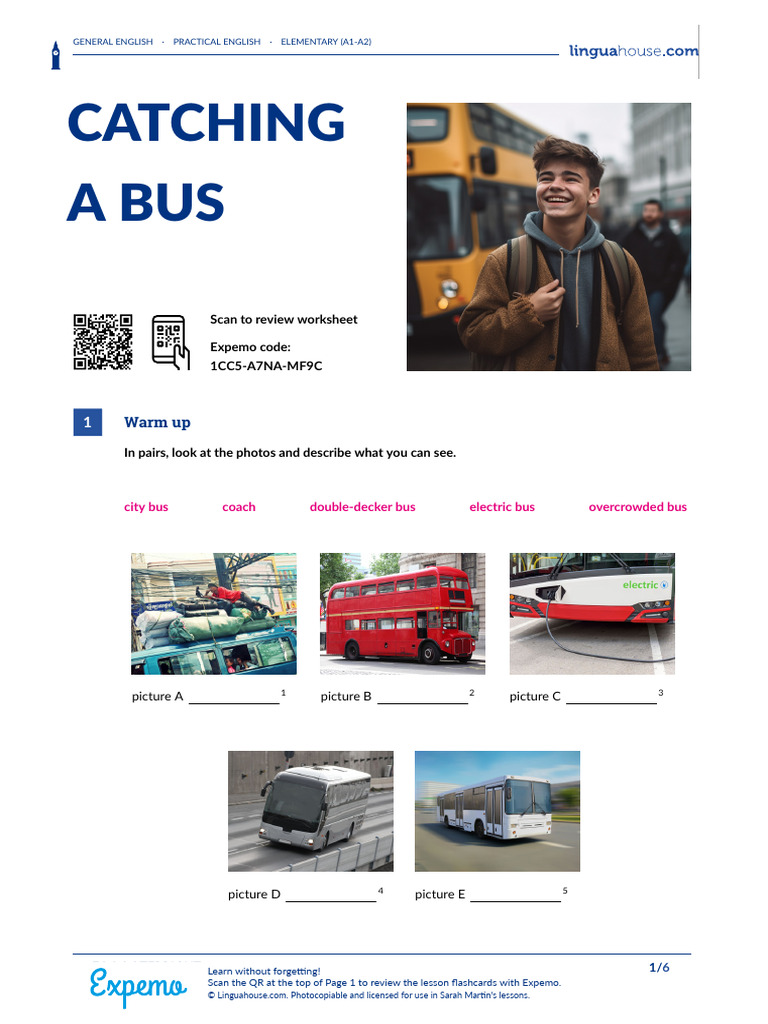 Catching A Bus British English Teacher | PDF | Bus | Flashcard