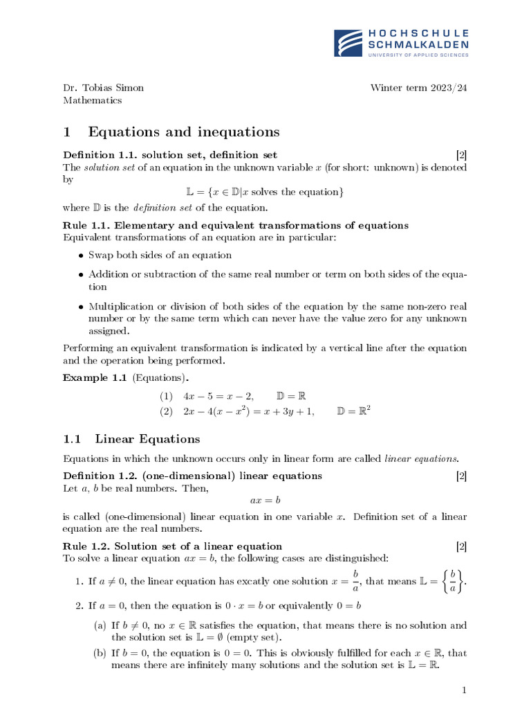 Introduction To Mathematics Pdf Equations Quadratic Equation