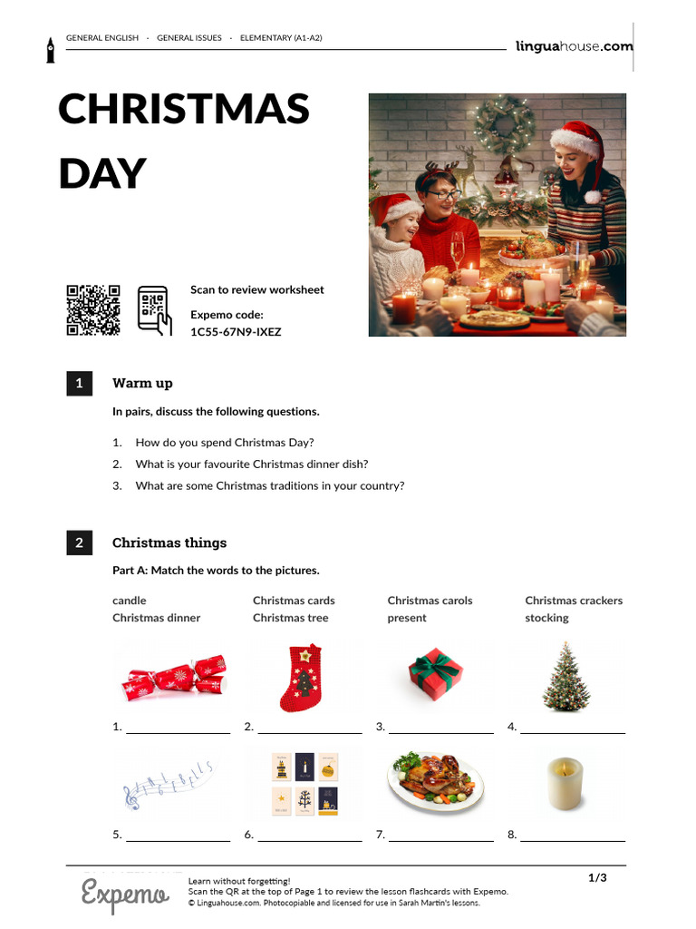 ESL Christmas Lesson Plan | PDF | Christmas | Foods