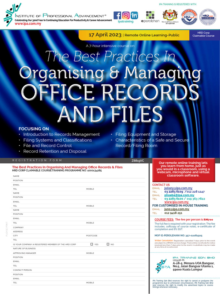 The Best Practices in Organising and Managing Office Records & Files ...