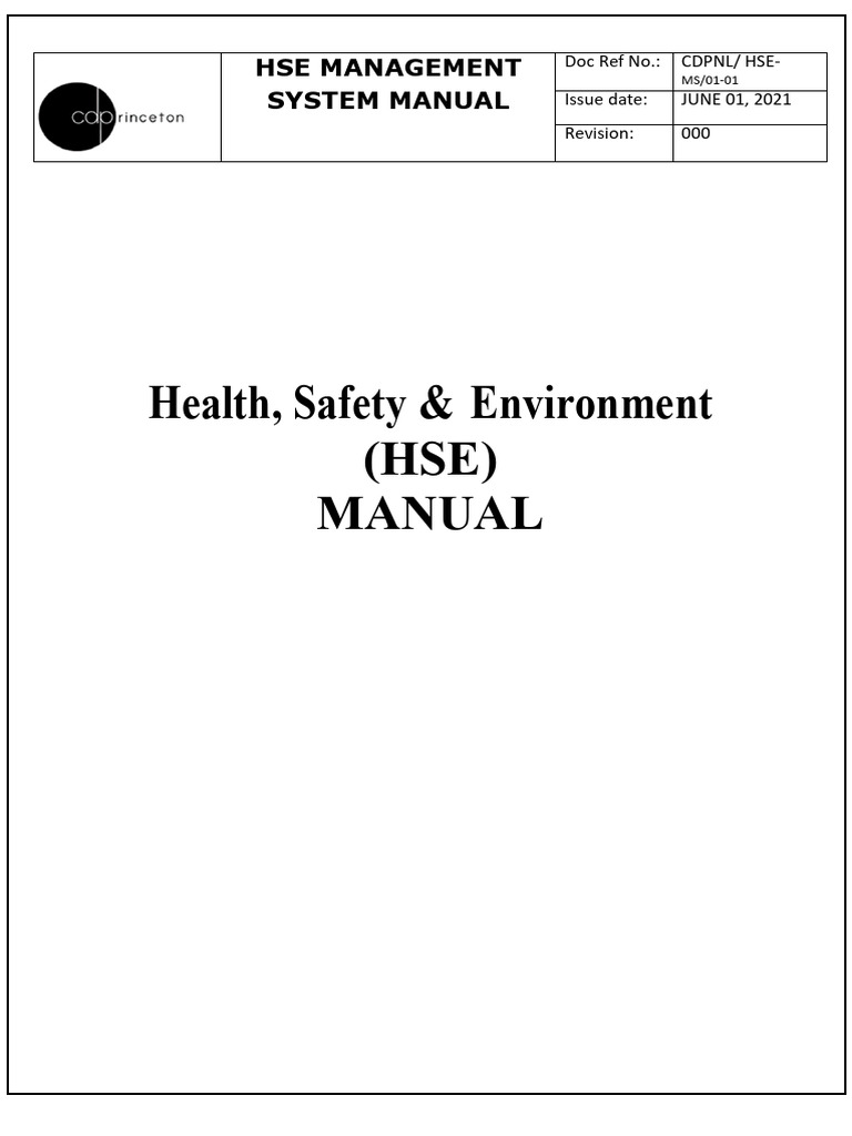 HHOG - PHC - PD - 2023 - 118 - CDPNL - Technical Tender - Form K 1.1 - HSE MANAGEMENT SYSTEM ...