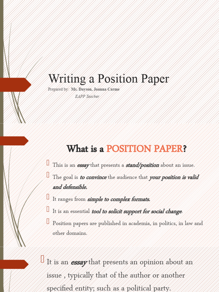 Writing A Position Paper | PDF | Essays | Argument