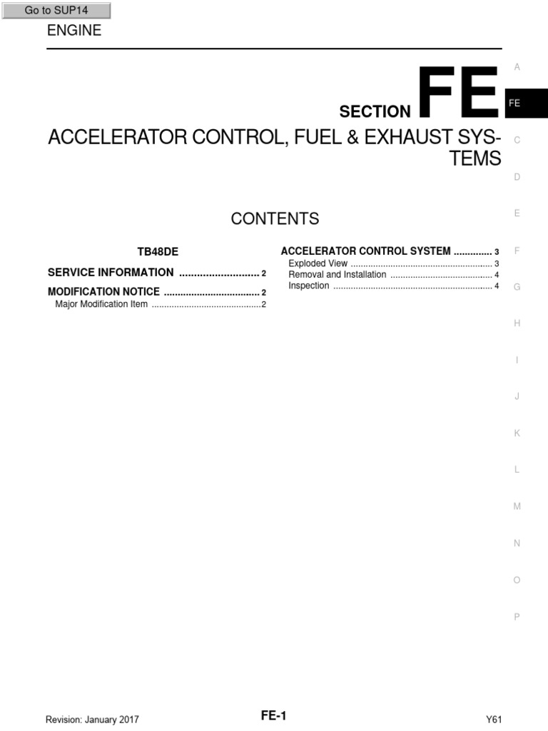 Accelerator Control, Fuel & Exhaust Sys-Tems: Section | PDF | Throttle | Motor Vehicle