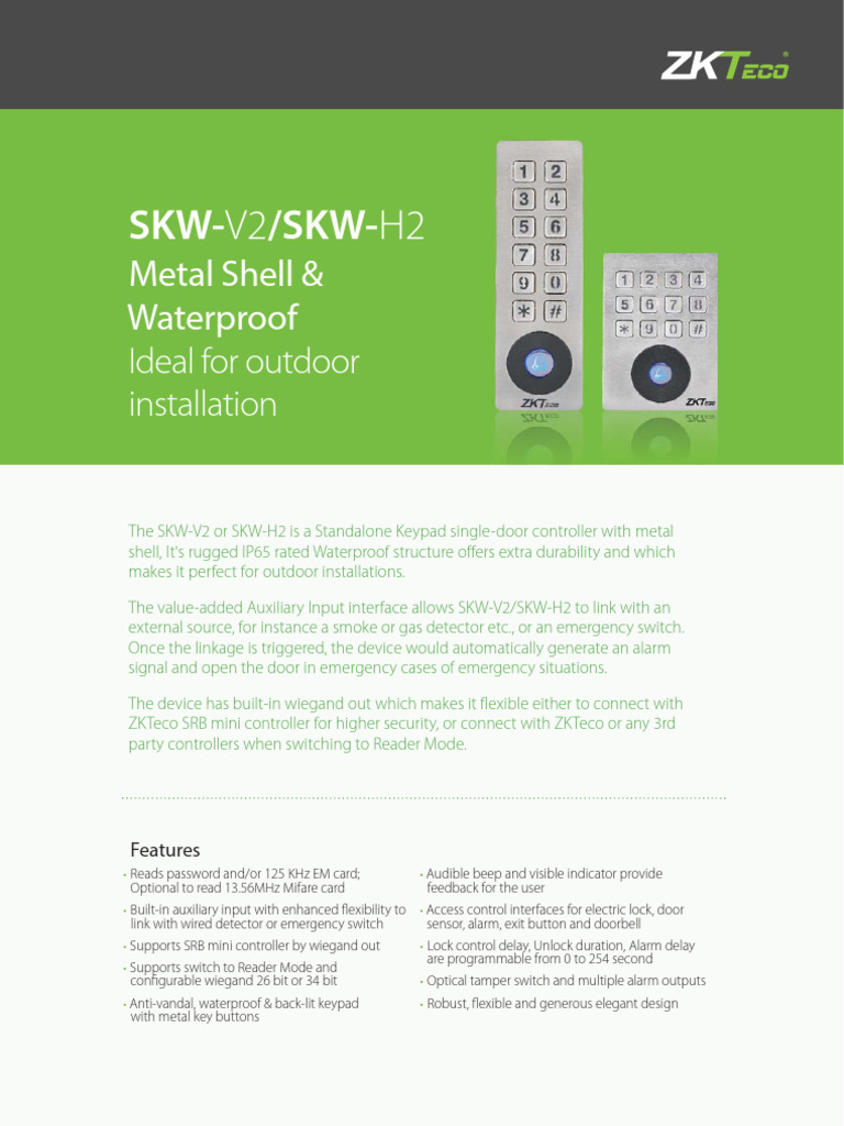 SKW v2 h2 - Brochure | PDF | Switch | Access Control