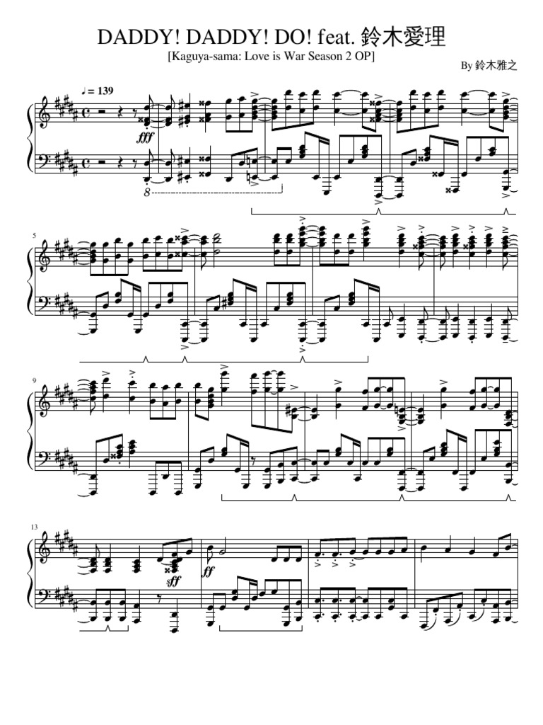 DADDY DADDY DO Feat. Piano Arrangement by Fonzi M | PDF