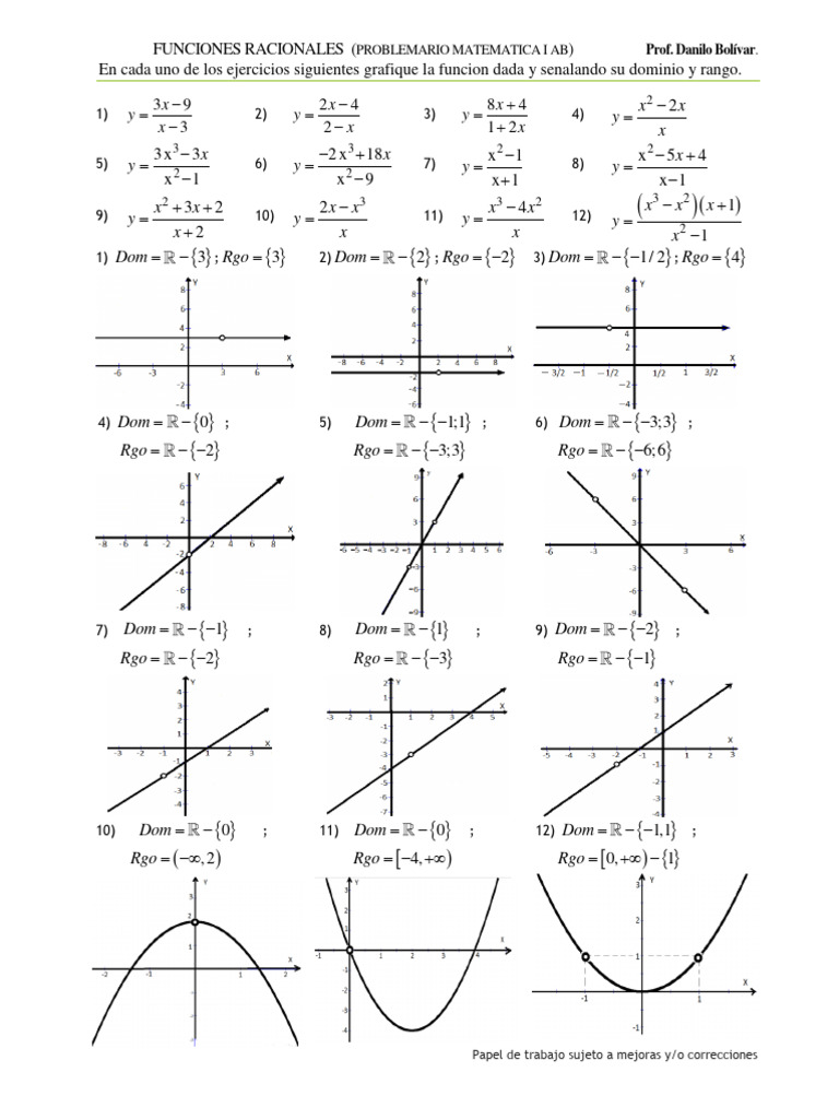 Funciones Racionales | PDF | Relaciones matematicas | Funciones y mapeos