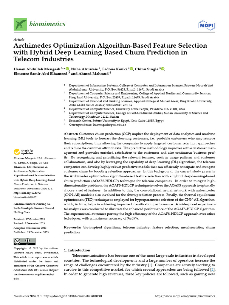 Biomimetics 09 00001 v2 | PDF | Mathematical Optimization | Applied Mathematics