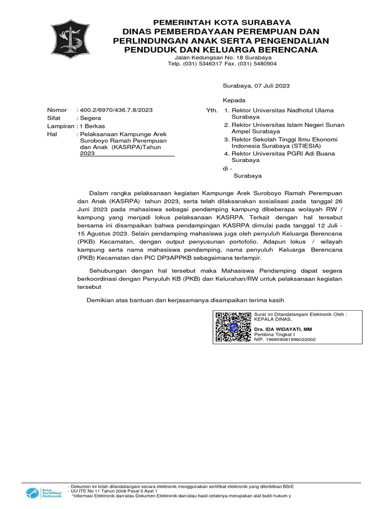 Surat KAS RPA + Lampiran Revised - 2 | PDF