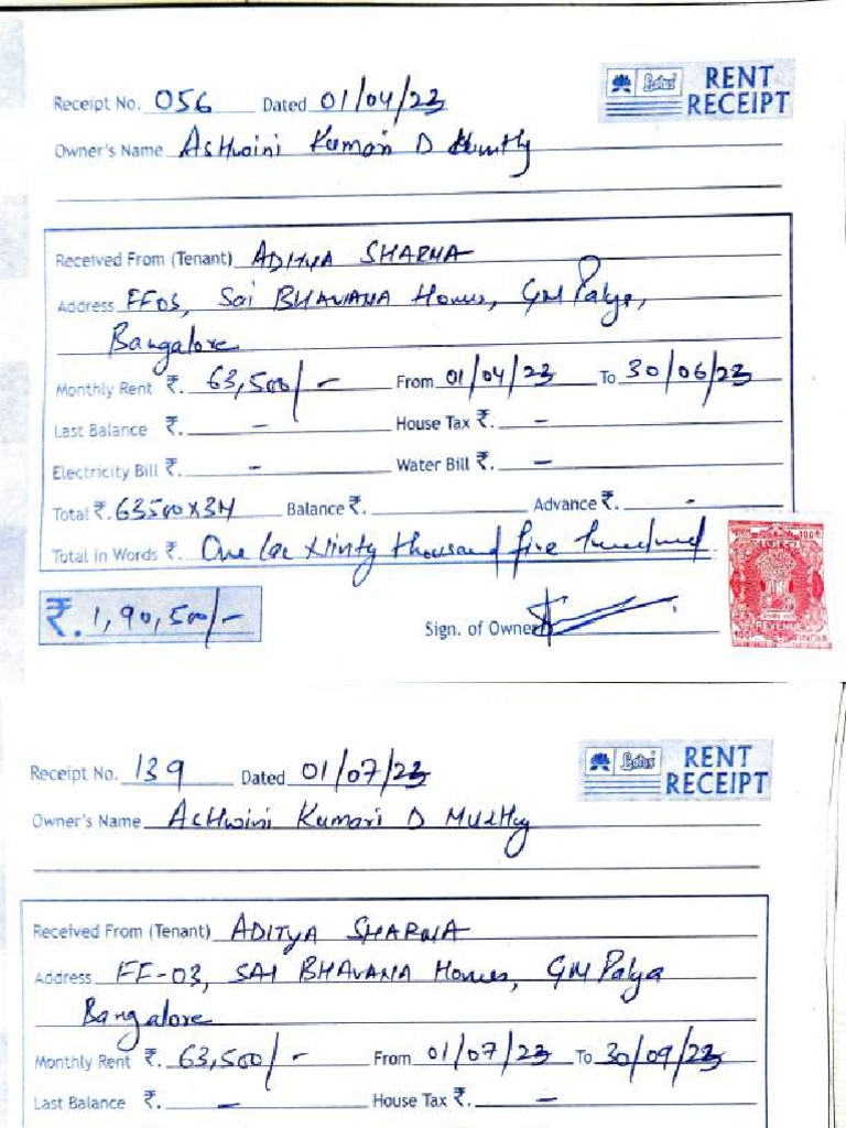 Rent Receipt Tax 22-23 - Compressed | PDF