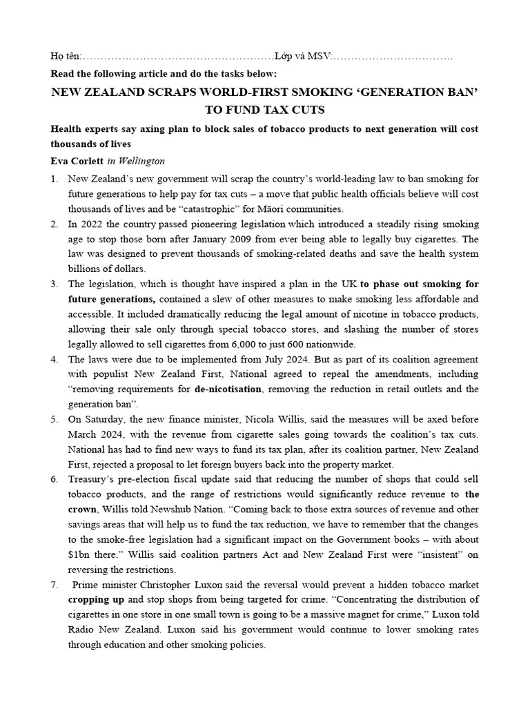 Final ESP 1 Reading Exam | PDF | Tobacco Smoking | Addiction