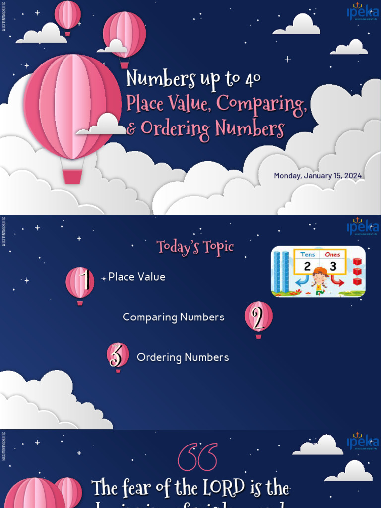 H.2 (Material) Numbers Up To 40 - Place Value, Comparing, and Ordering ...