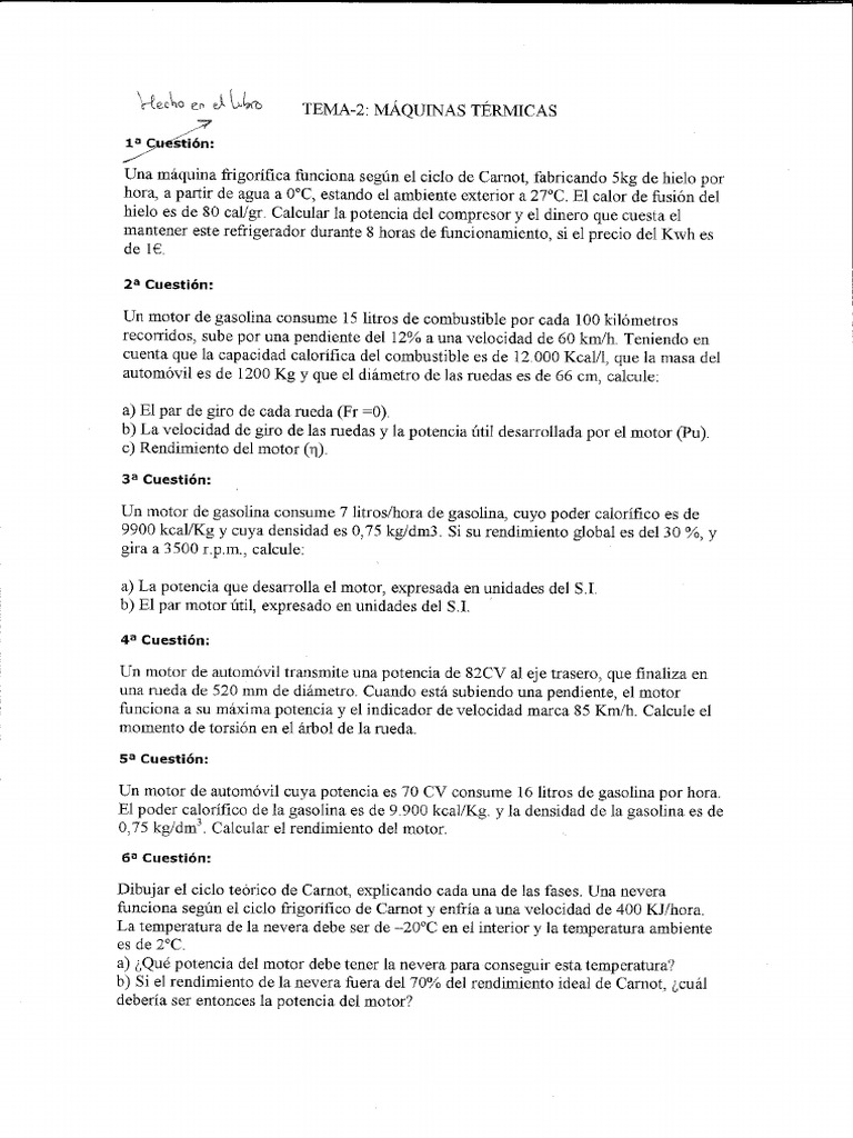 Problemas Resueltos de Motores (II) | PDF