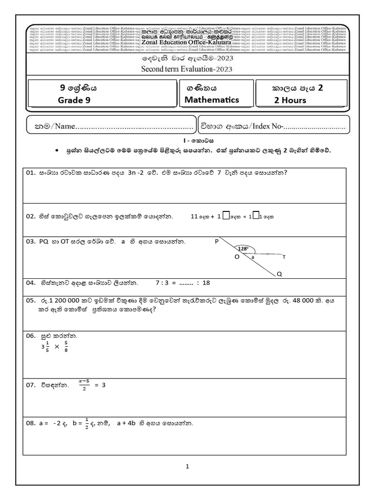 Grade 9 Sinhala | PDF
