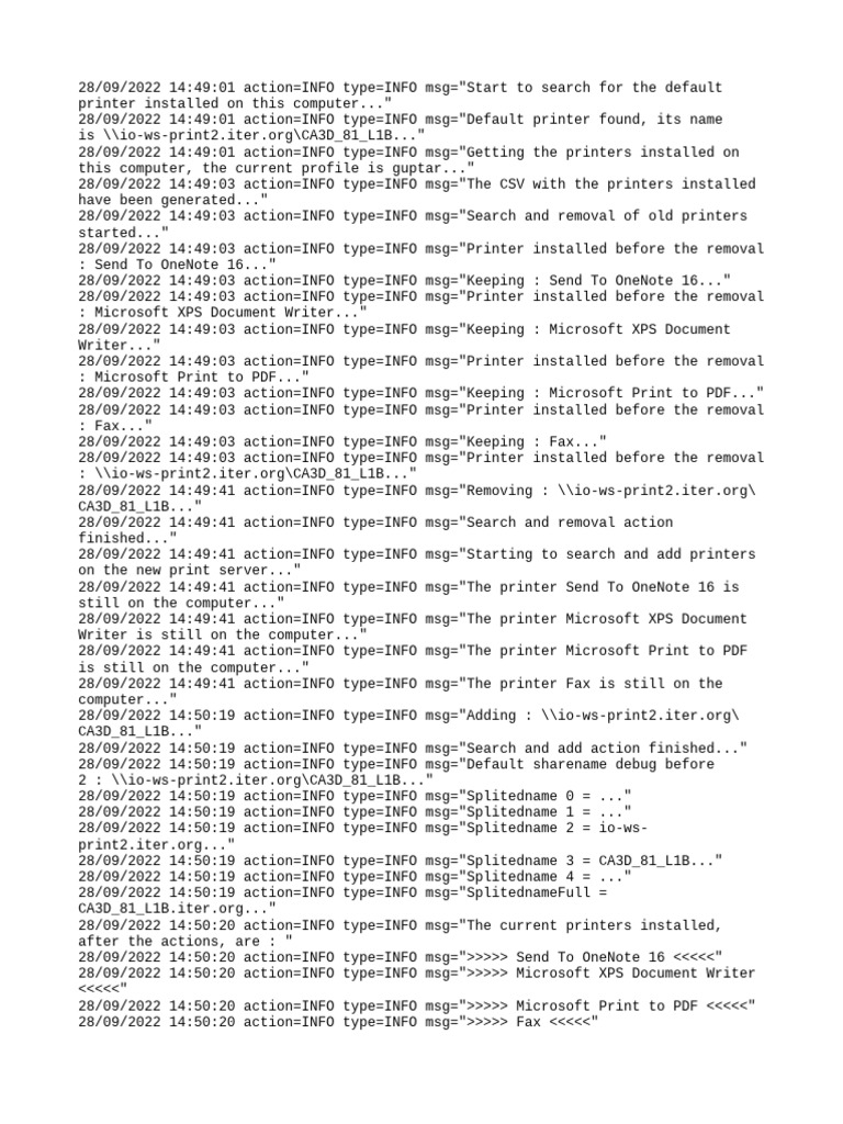 Print Server Migration Logs | PDF | Computer Science | Office Equipment