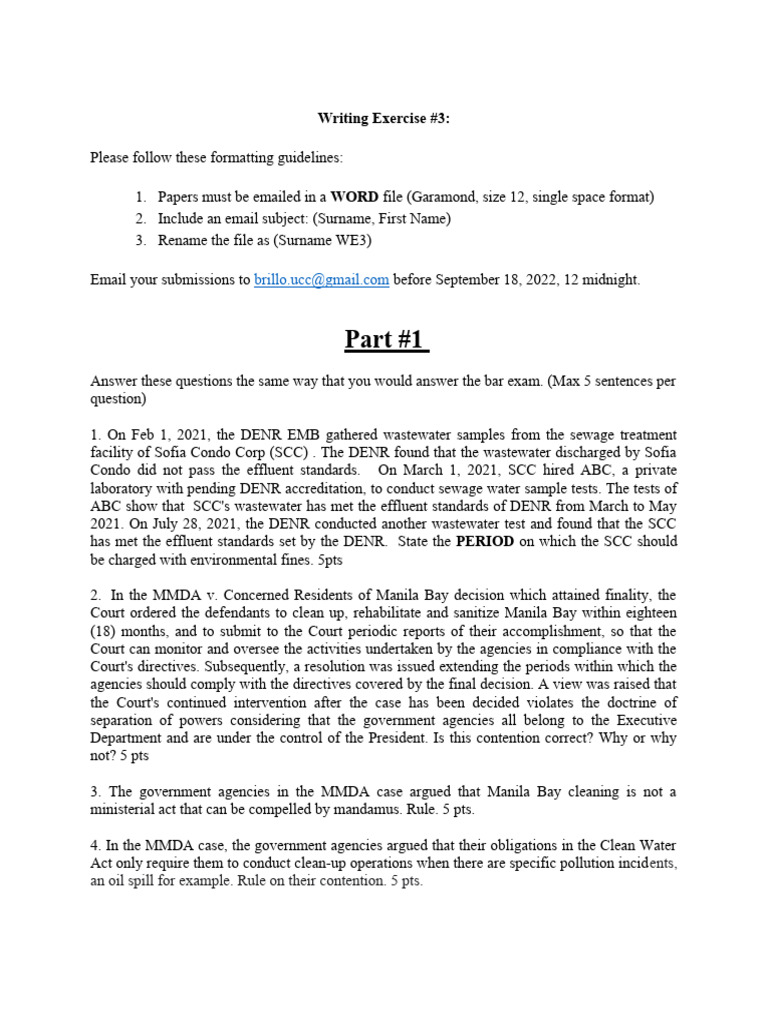 Writing Exercise 3 PDF Sewage Treatment Effluent