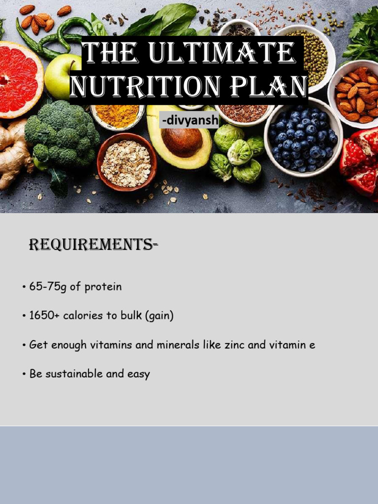 The Ultimate Nutrition Plan | PDF | Milk | Meal