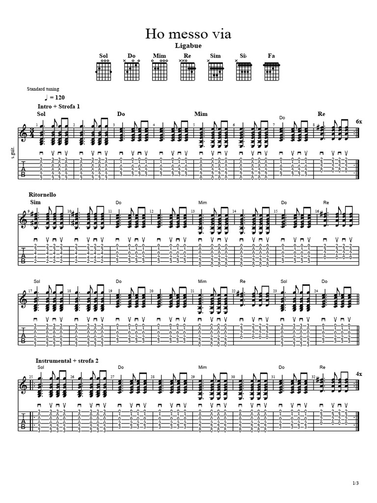 Ho Messo Via - Ligabue | PDF