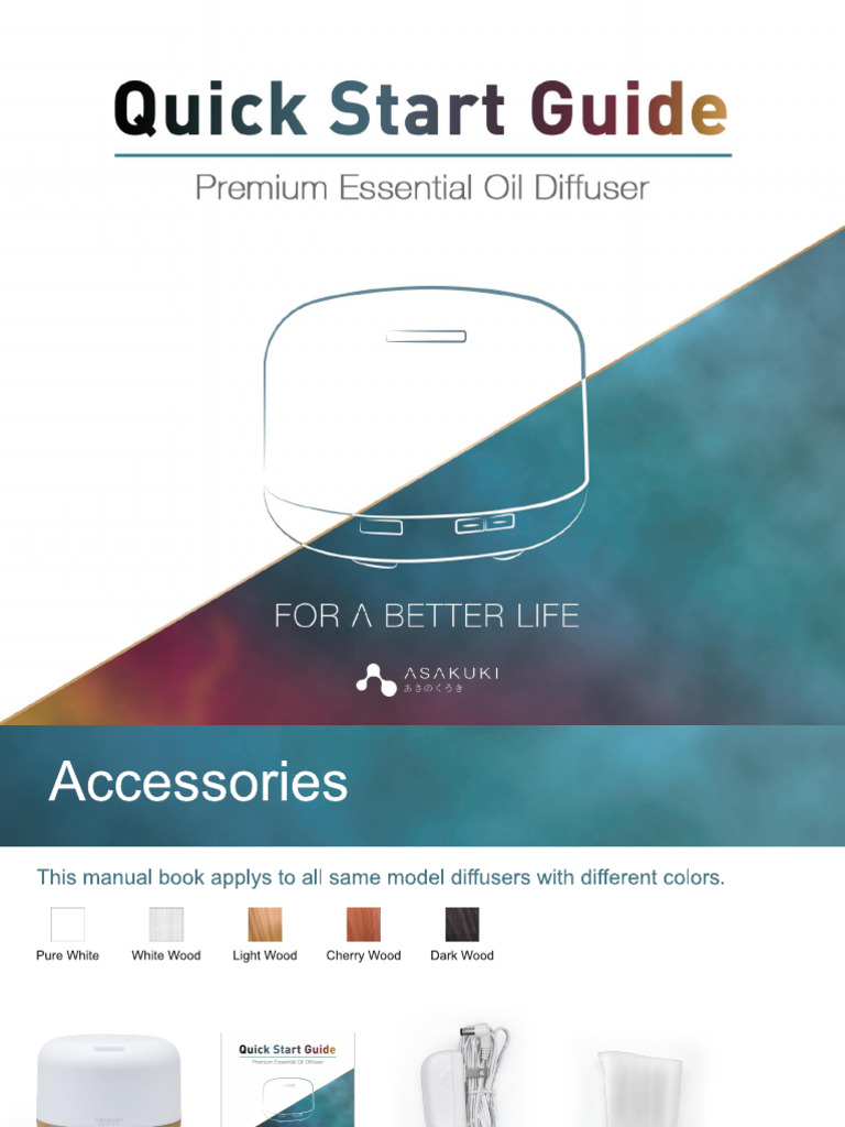 Asakuki Essential Oil Diffuser Manual | PDF