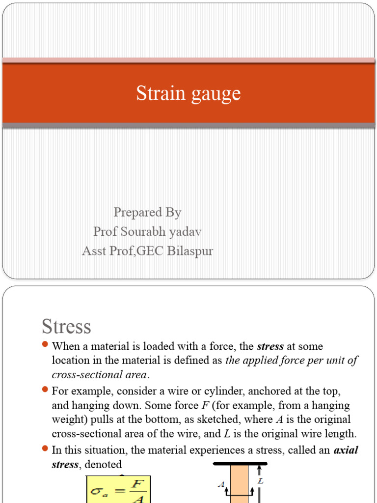 Strain Gauge | PDF | Electrical Resistance And Conductance | Stress (Mechanics)