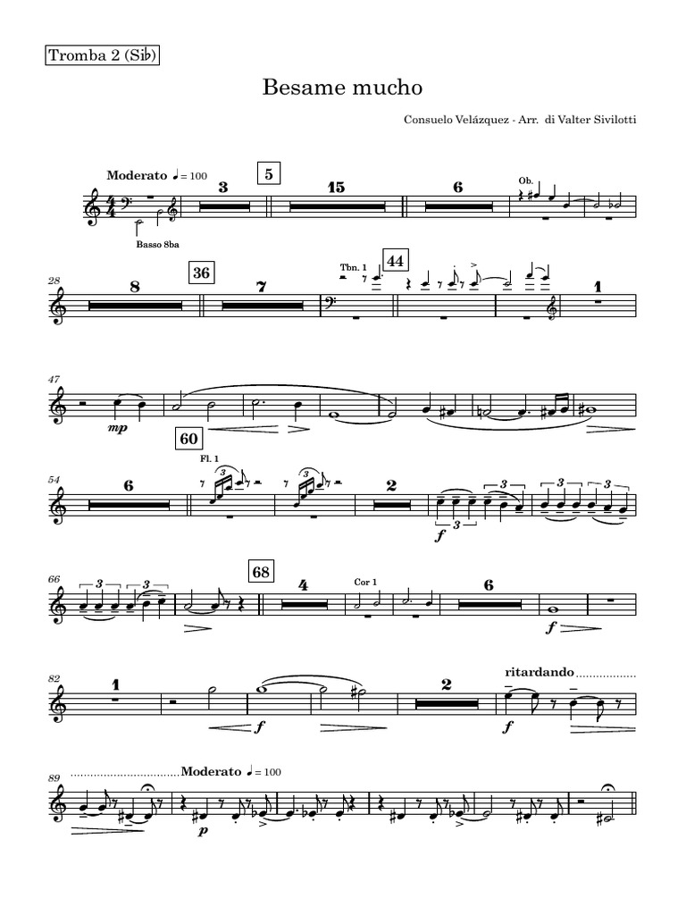 11 - Tromba 2 (Sib) - Besame Mucho | PDF | Songs Written