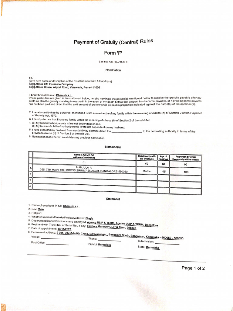 Form F | PDF