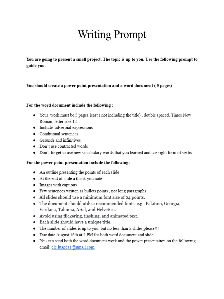 Writing Prompt | PDF