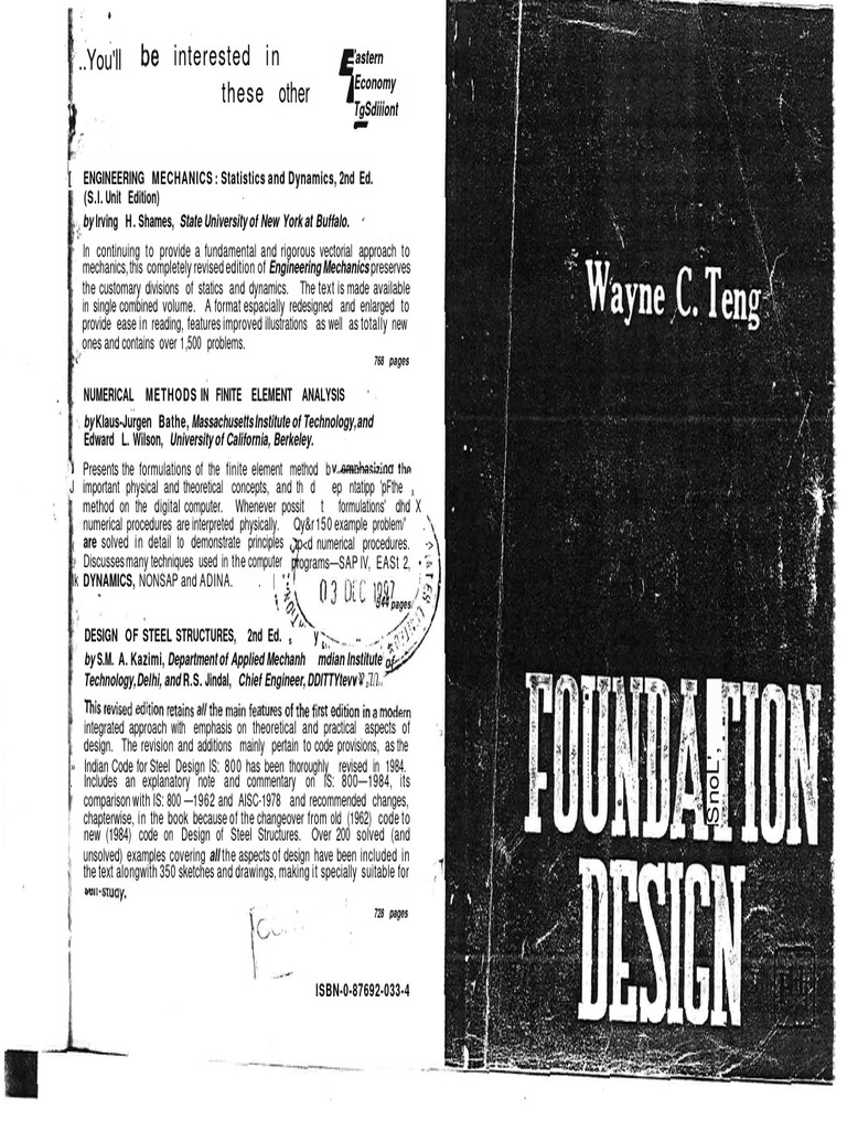 Foundation Design Wayne C Teng | Download Free PDF | Deep Foundation | Soil