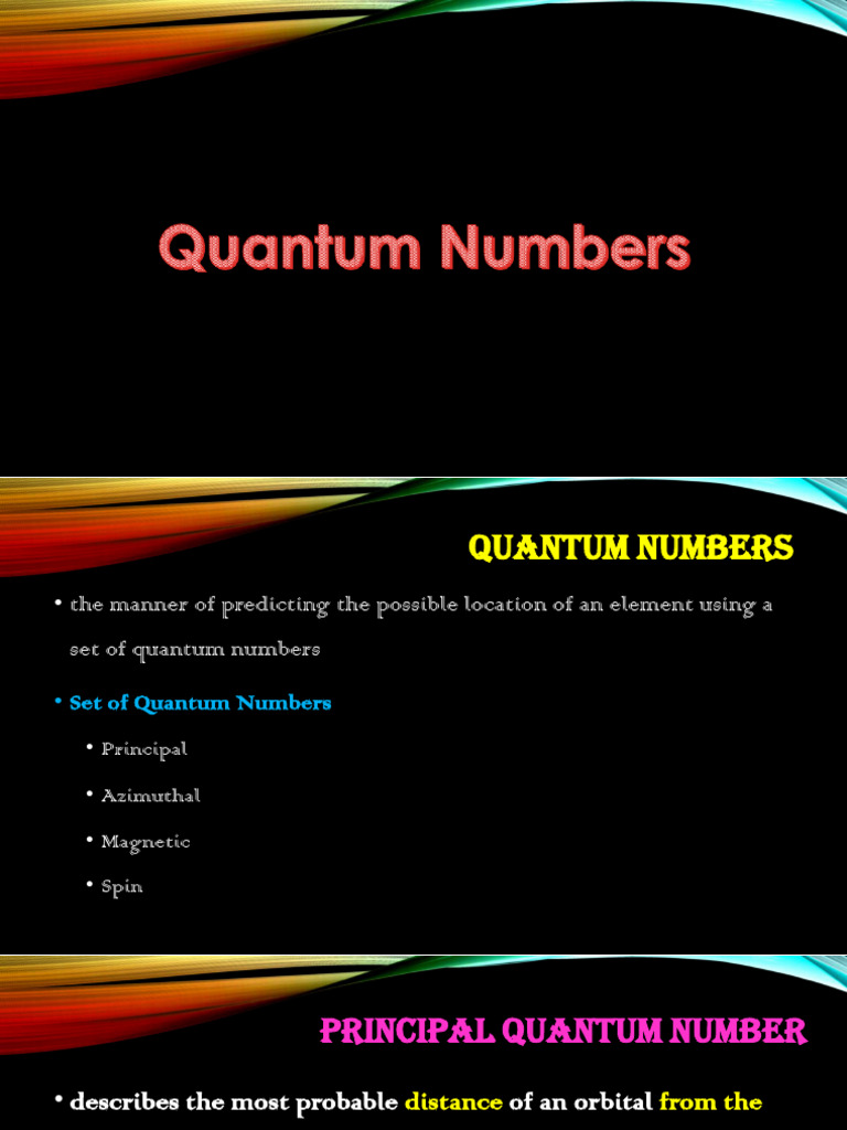 Quantum Numbers | PDF