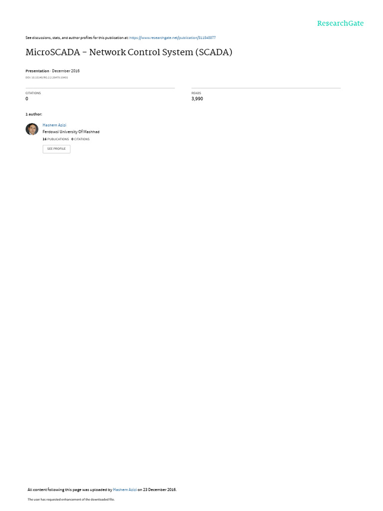 Microscada - Network Control System (Scada) : December 2016 | PDF ...