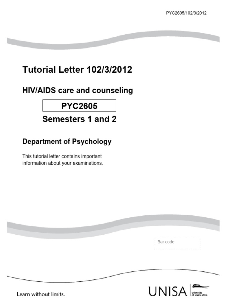 Pyc2605 Tut 2 | PDF | Management Of Hiv/Aids | Tuberculosis