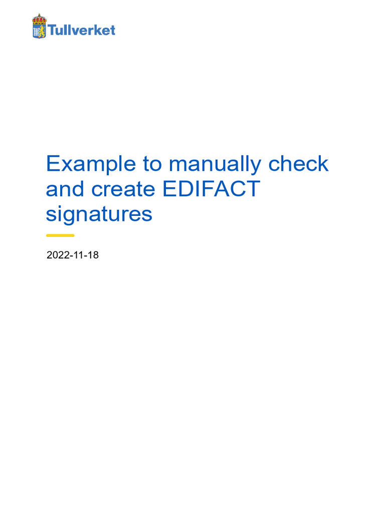 Example To Manually Check and Create EDIFACT Signatures 2022-11-18 | Download Free PDF ...