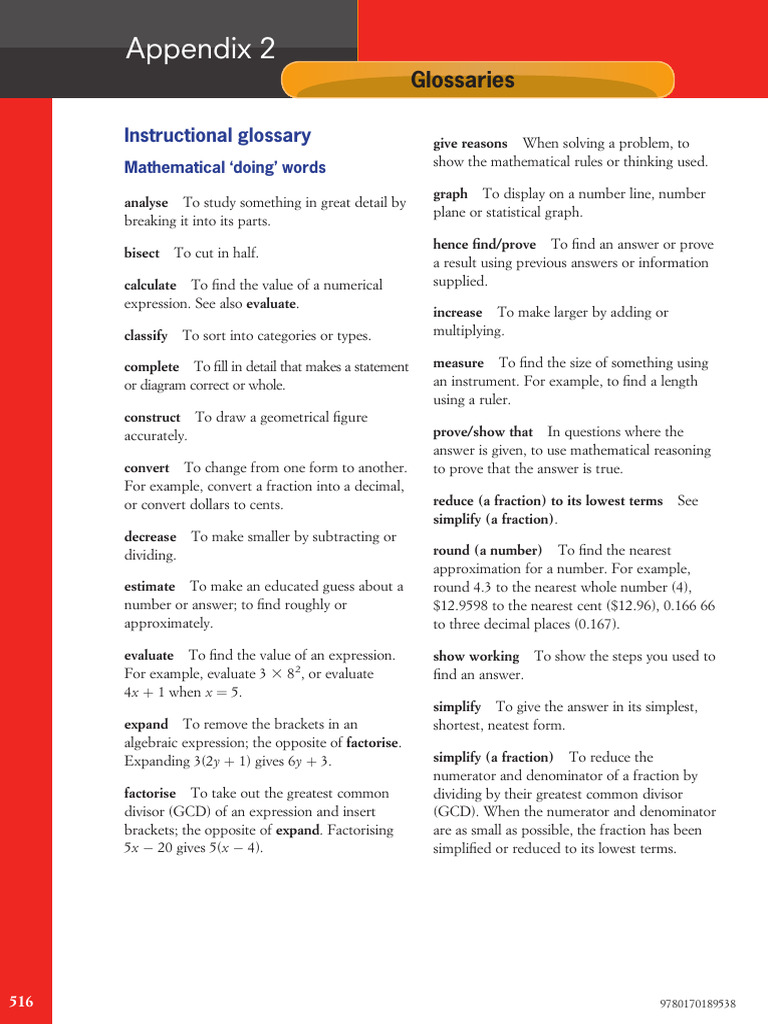 Appendix 2 Glossary | PDF | Numbers | Cartesian Coordinate System