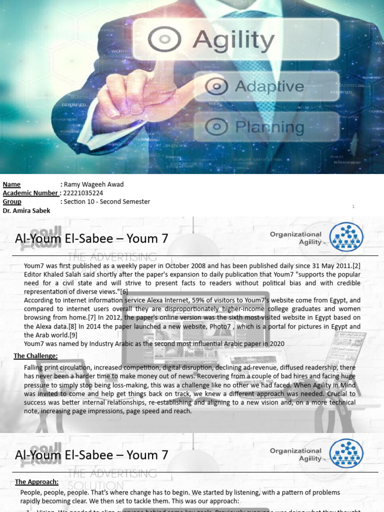 Case Study - Marketing Agility - Youm7 | PDF | Mass Media | Human Communication