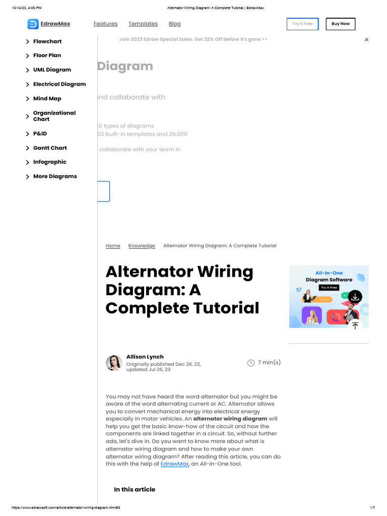 Alternator Wiring Diagram A Complete Tutorial Edrawmax Pdf