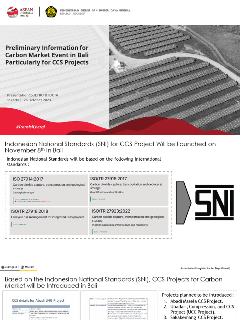 2023 - 10 - 26 Preliminary Information For Carbon Market Event in Bali ...