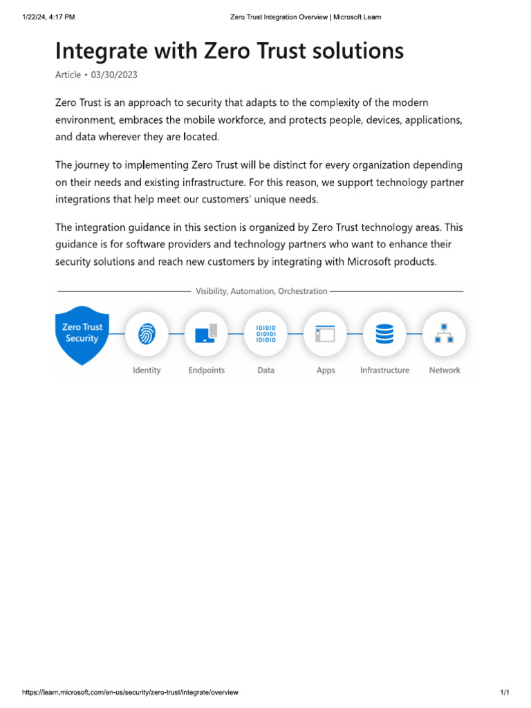 Integrate With Zero Trust Solutions | PDF