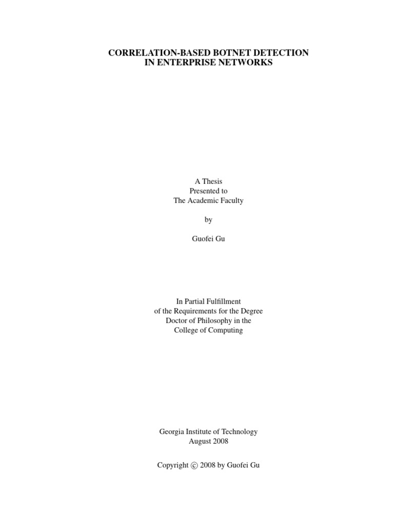 Correlation-Based Botnet Detection | PDF | Malware | Security