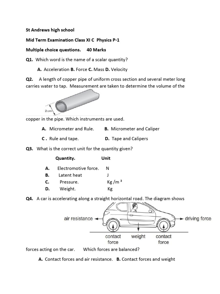 Class 11C - Physics Paper 1 | PDF | Social Science | Teaching Methods ...