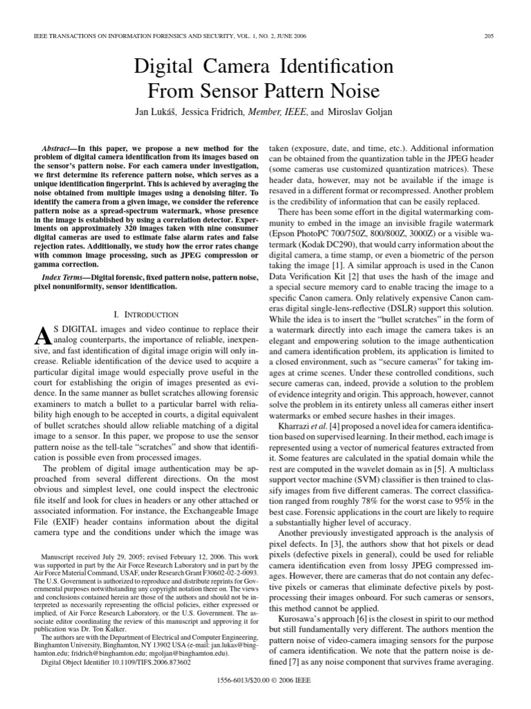 Digital Camera Identification | Download Free PDF | Digital Camera | Raw Image Format