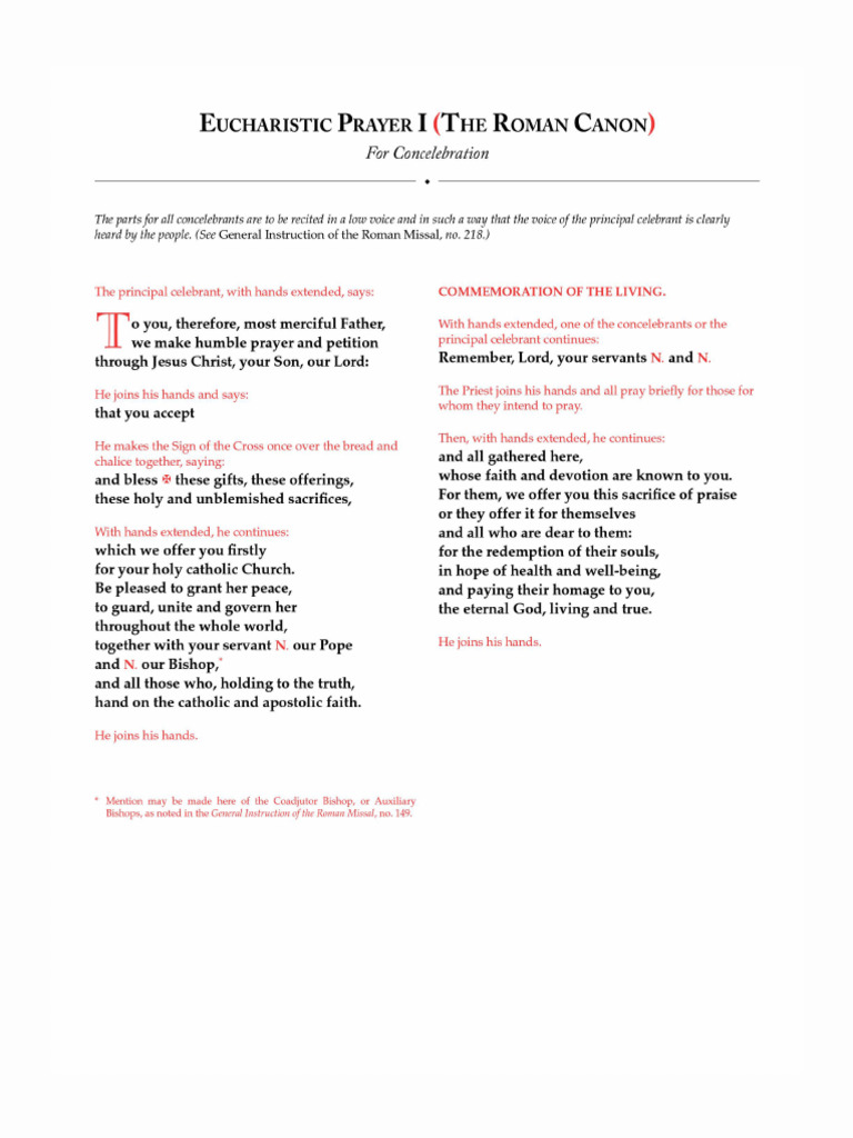 Eucharistic Prayer 1 | PDF | Mary, Mother Of Jesus | Eucharist