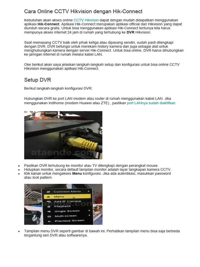 Teknik Dana Cara Online CCTV Hikvision Dengan Hik | PDF | Teknologi & Rekayasa