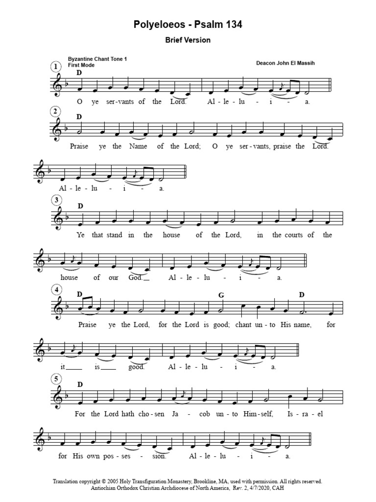 Polyeleos 134 | PDF