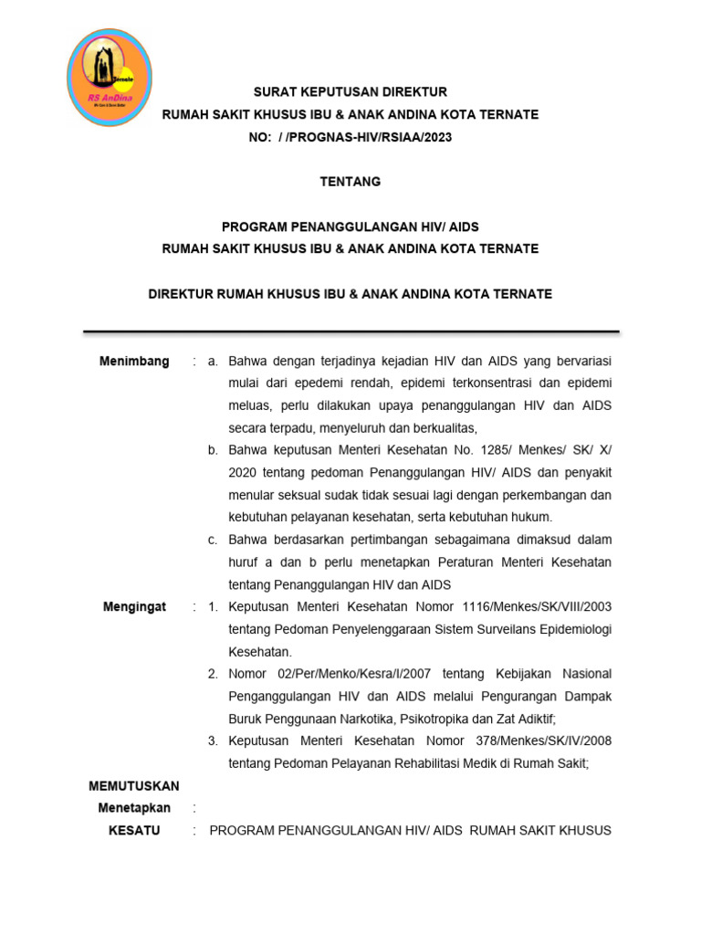 SK PROGRAM PENANGGULANGAN HIV. Fix | PDF