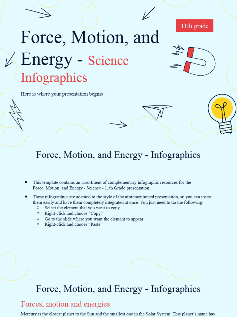 Force, Motion, and Energy - Science - 11th Grade Infographics | PDF ...
